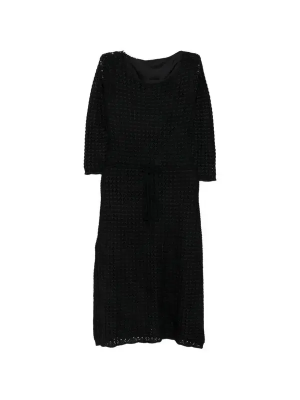 Prada Crochet Silk Dress - Black