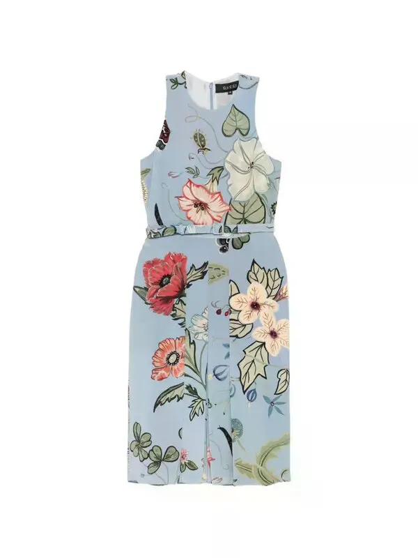 Gucci Flora Knight Printed Silk Dress
