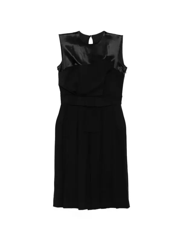 Dior Tulle Panel Ribbon Waist Dress - Black
