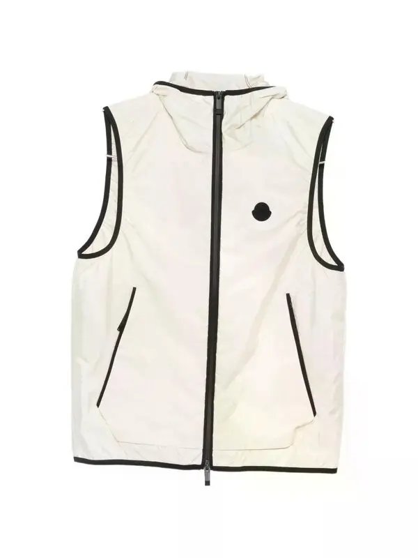 Moncler Logo-print Hooded Gilet - Neutrals