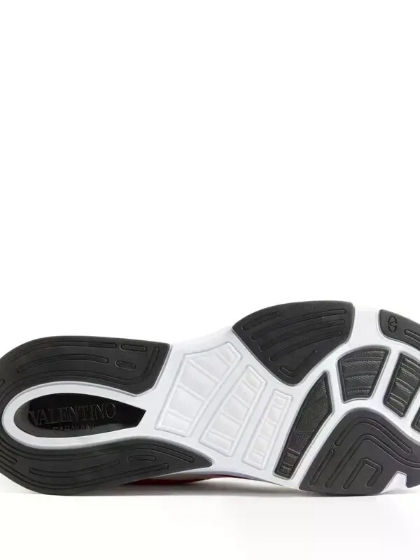 Valentino Garavani Demivee Sneakers In Mesh Fabric With Suede Inserts - Red