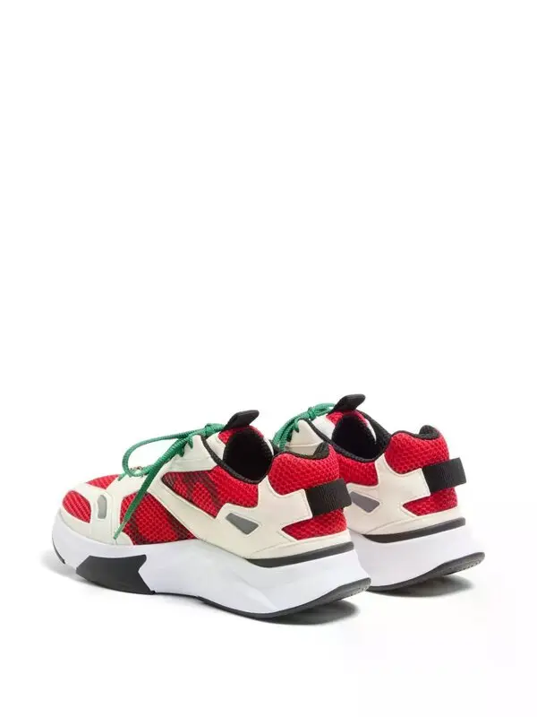 Valentino Garavani Demivee Sneakers In Mesh Fabric With Suede Inserts - Red