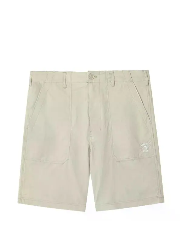 CHOCOOLATE Logo-patch Straight-leg Shorts - Neutrals