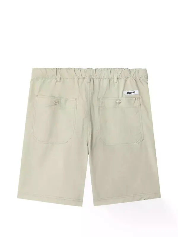 CHOCOOLATE Logo-patch Straight-leg Shorts - Neutrals