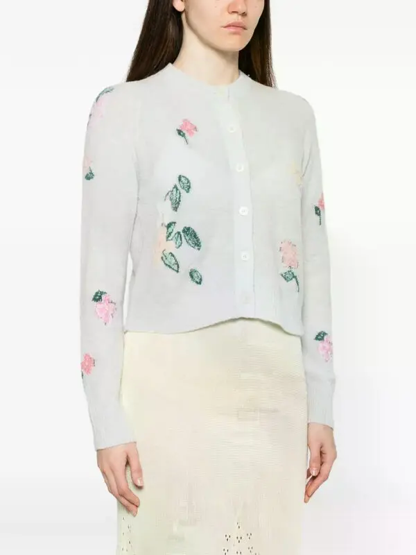 Bernadette Clemence Flower-embellished Cardigan - Grey