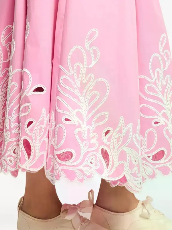 Cinq À Sept Espe Pailey Bloom Embroidered Flared Skirt - Pink