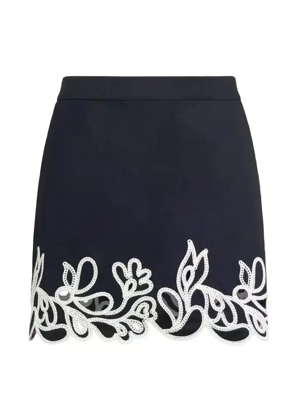 Cinq À Sept Bonnie Paisley-embroidered Skort - Blue