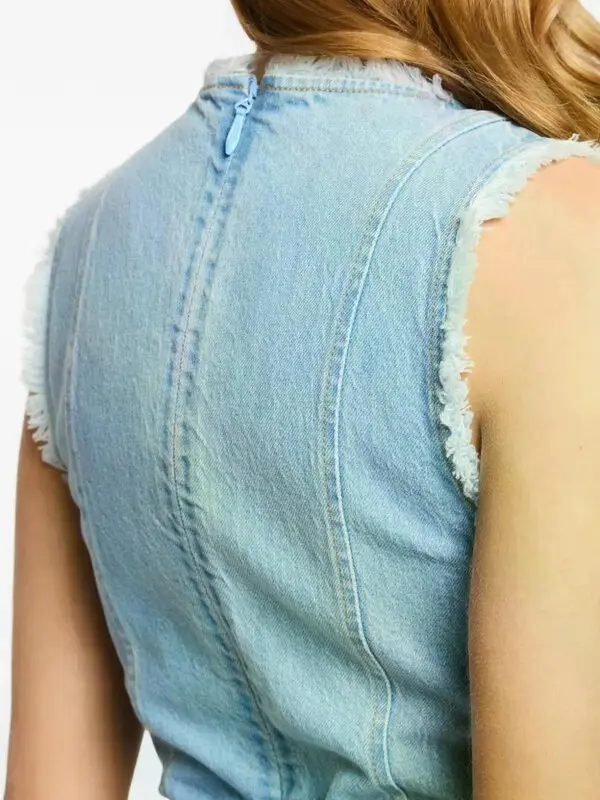Cinq À Sept Mindie Frayed-trim Dress - Blue