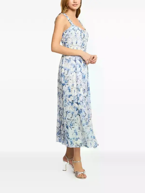 Cinq À Sept Marmo Heirloom Petals Floral-print Dress - Blue