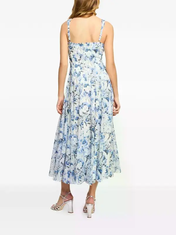 Cinq À Sept Marmo Heirloom Petals Floral-print Dress - Blue