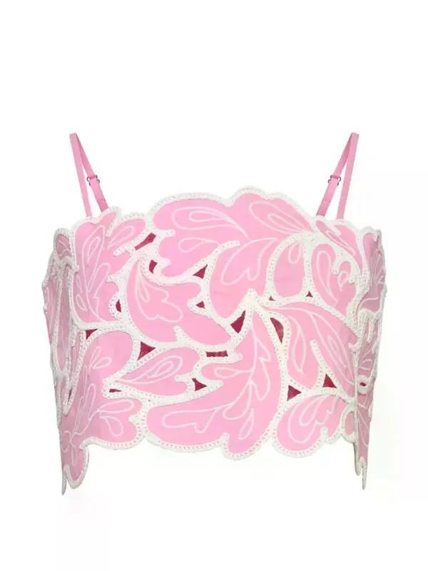 Cinq À Sept Caterina Paisley Bloom Embroidered Top - Pink