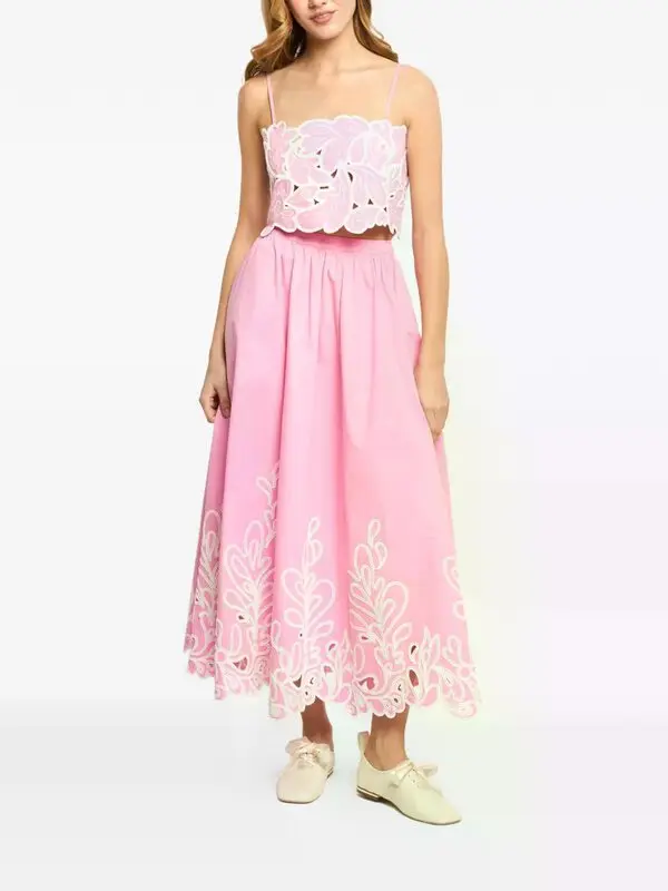 Cinq À Sept Caterina Paisley Bloom Embroidered Top - Pink