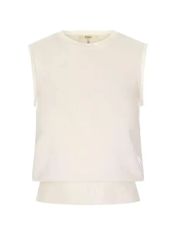Chloé Pointelle-knit Knitted Vest