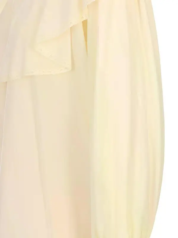 Chloé Ruffled Lace-trim Blouse - Neutrals