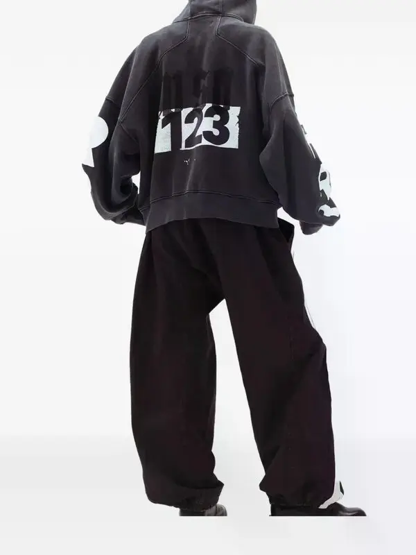 RRR123 Apocrypha Side-stripe Trousers - Black