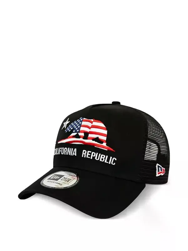 New Era Embroidered Mesh-panel Cap - Black