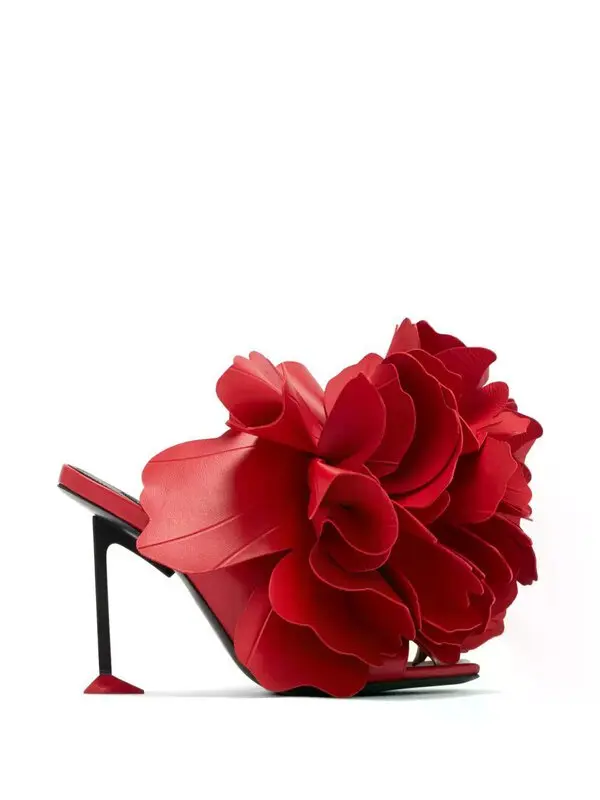 Givenchy Floral-appliqué Leather Heeled Sandals