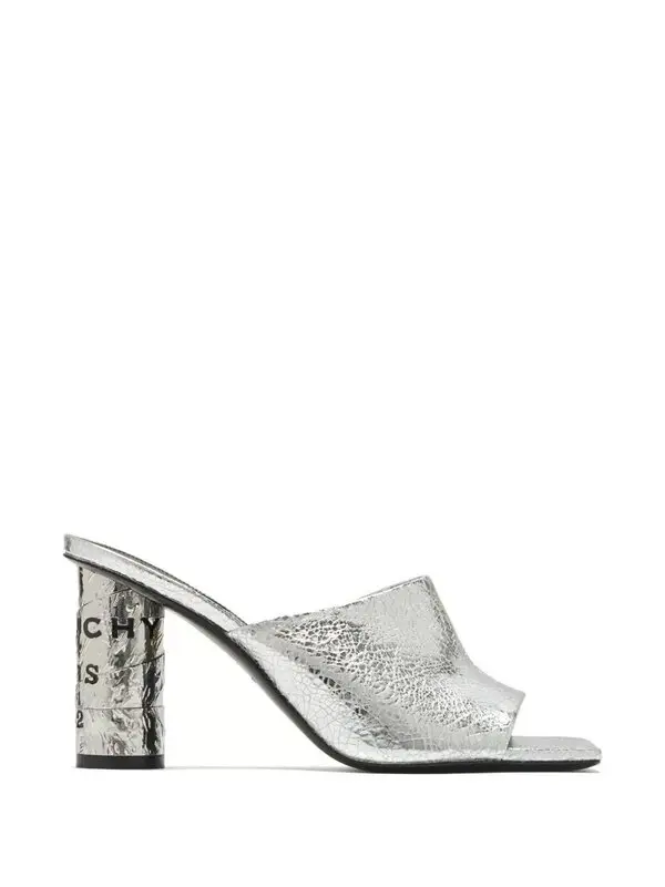Givenchy Tape Logo-print Heeled Sandals - Silver