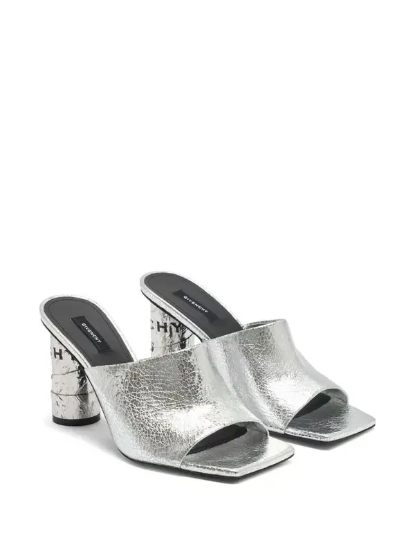 Givenchy Tape Logo-print Heeled Sandals - Silver
