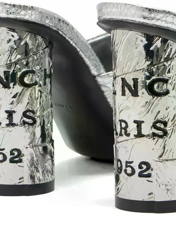 Givenchy Tape Logo-print Heeled Sandals - Silver