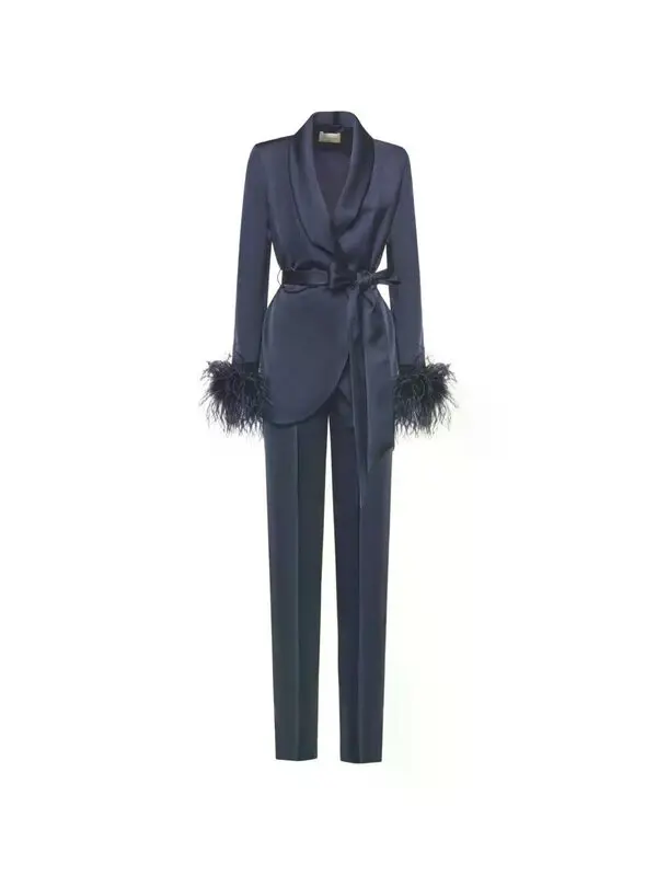 THE ARCHIVIA Suit With Feather-trim Cuffs