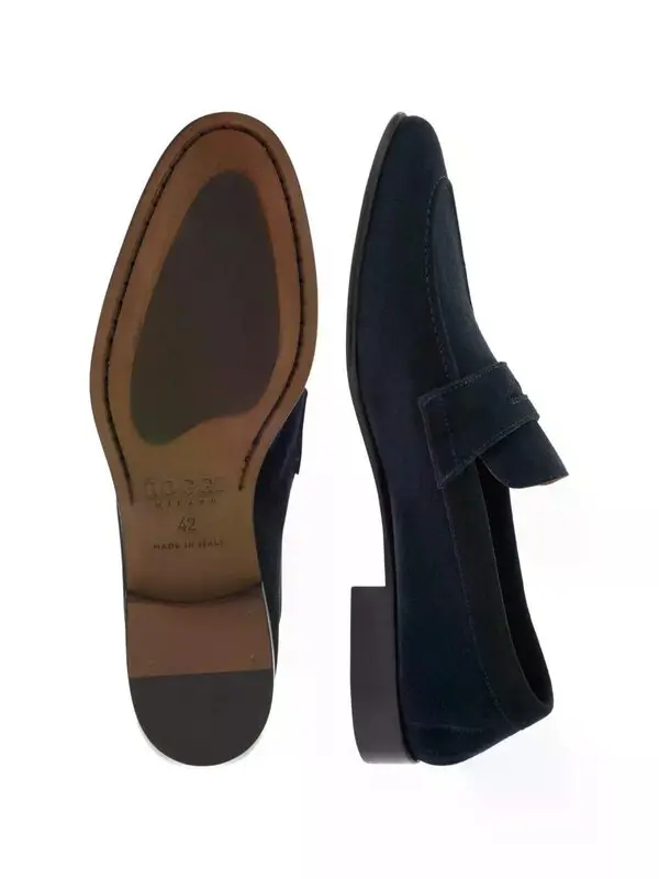 Boggi Milano Suede Leather Loafers - Blue