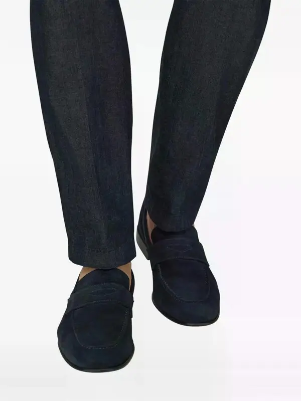Boggi Milano Suede Leather Loafers - Blue
