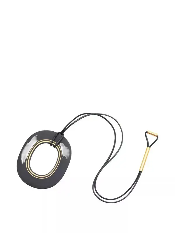 Hermès 2000s Wood Pendant Necklace - Black