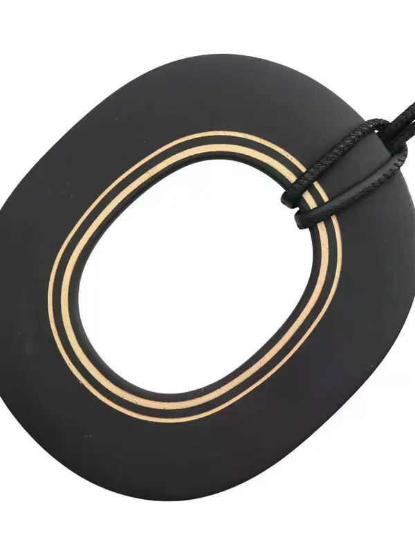 Hermès 2000s Wood Pendant Necklace - Black