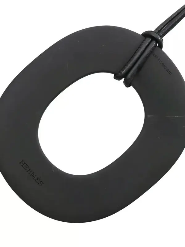 Hermès 2000s Wood Pendant Necklace - Black