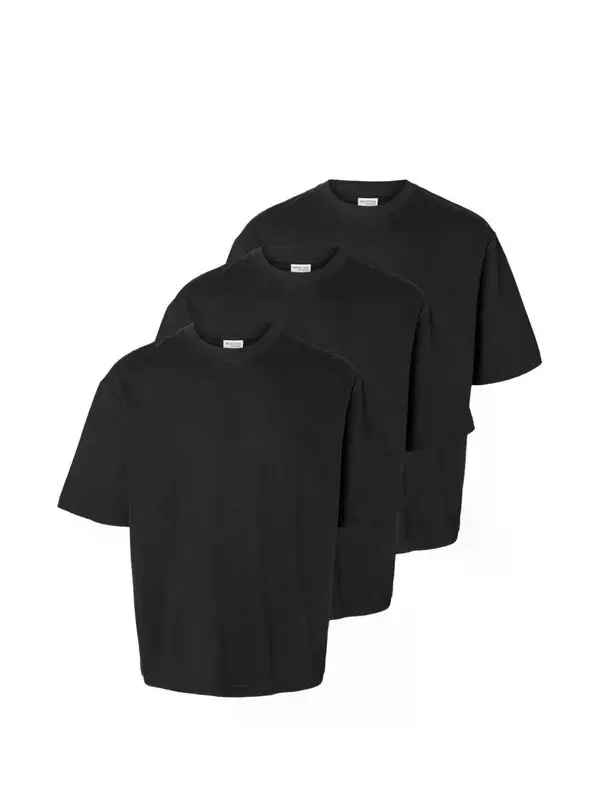 SELECTED 3 Pack Loose-fit T-shirt - Black