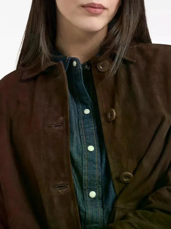 BOMBOOGIE Suede Jacket With Button Fastening