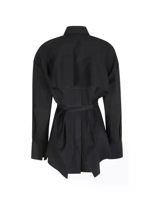 Federica Tosi Belted Open-back Shirt - Black