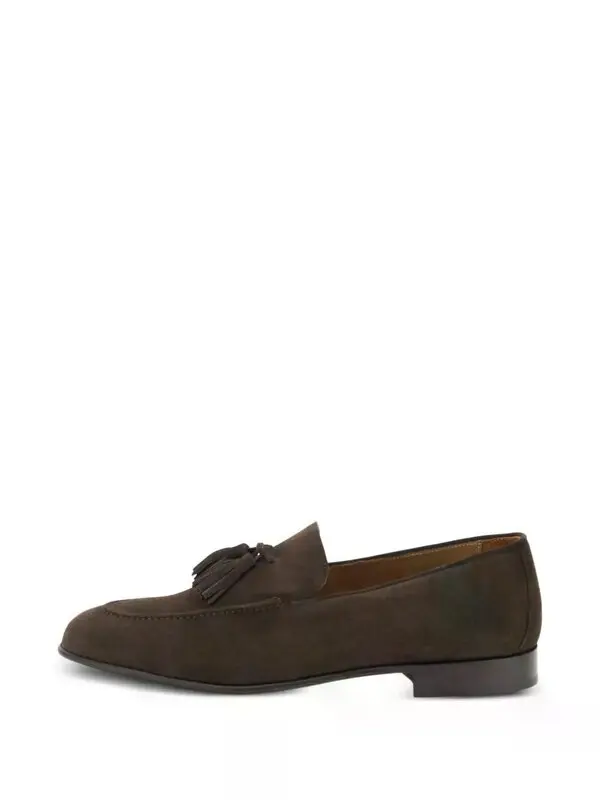 Boggi Milano Suede Leather Loafers With Tassels