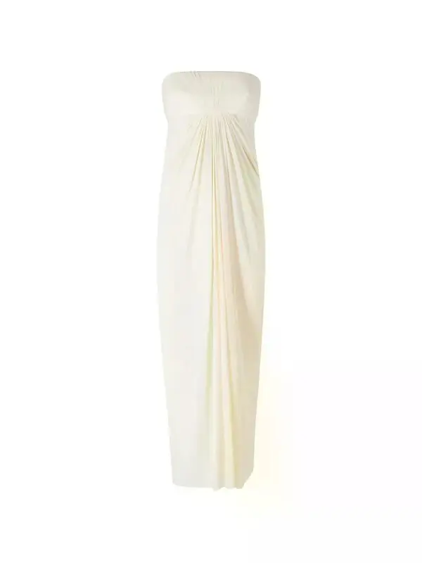 Alberta Ferretti Draped Strapless Dress - White