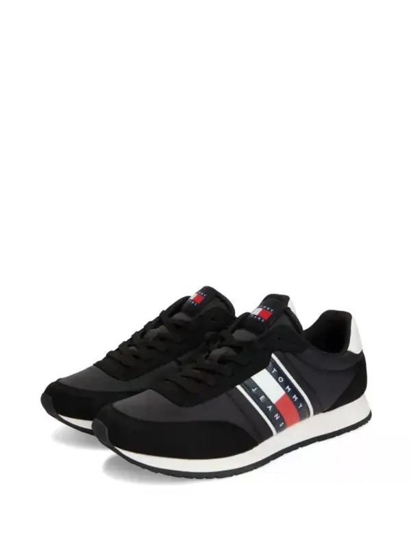 Tommy Hilfiger Panelled Logo-patch Sneakers - Black