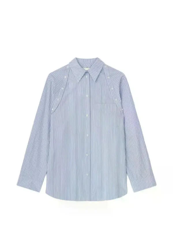 Nanushka Button-off-shoulder Striped Shirt