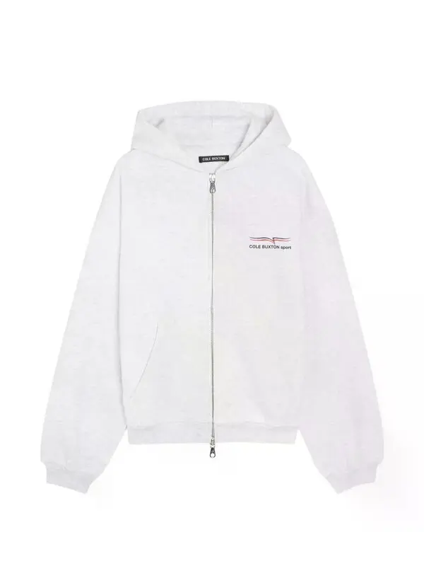 COLE BUXTON Logo-print Zip-up Hoodie - Grey