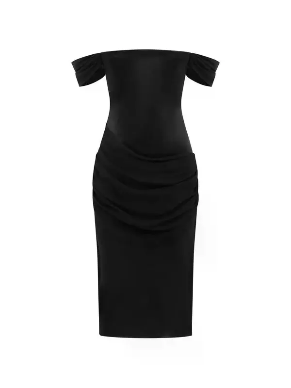 Alex Perry Off-shoulder Draped Midi Dress