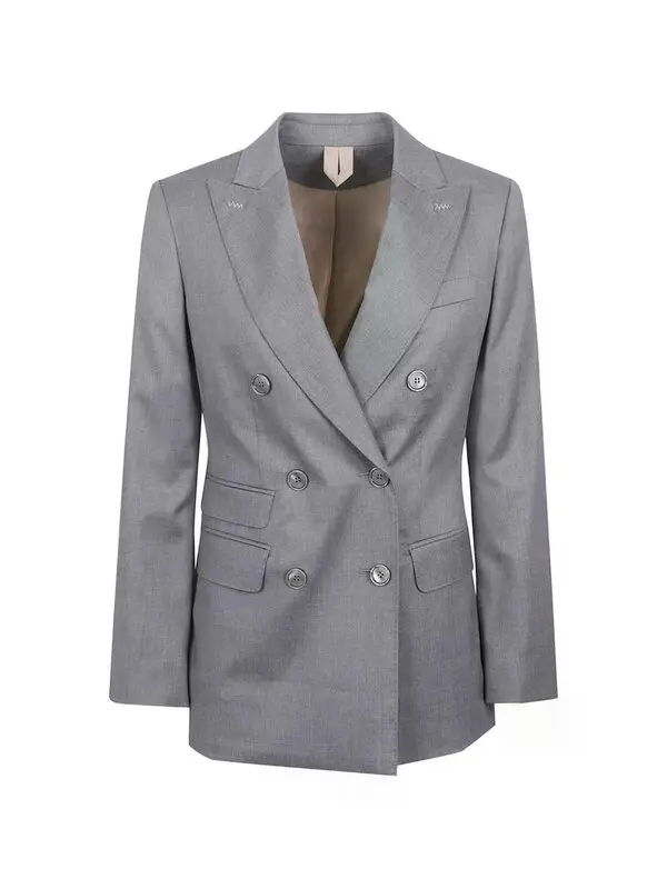 Max Mara Double-breasted Virgin Wool Jacket - Grey