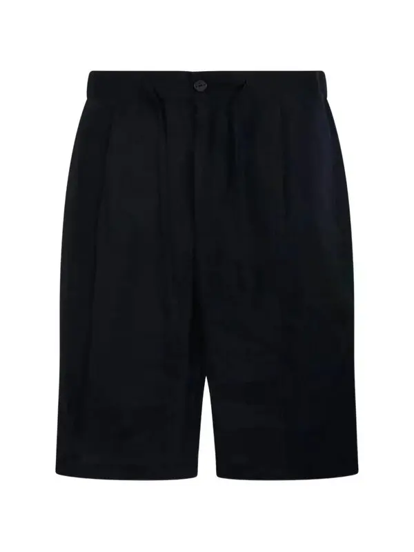HEVO Drawstring Pleated Shorts - Black