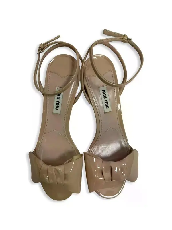 Miu Miu Bow-embellished Ankle Strap Sandals