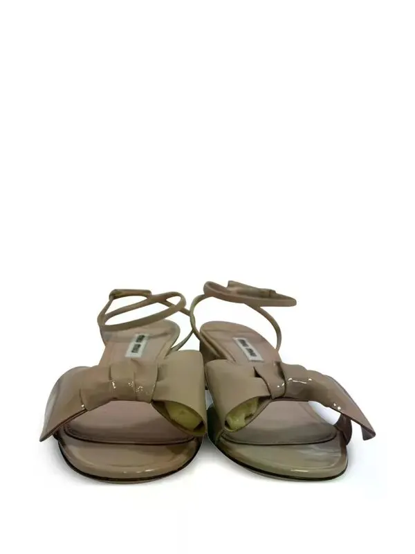Miu Miu Bow-embellished Ankle Strap Sandals