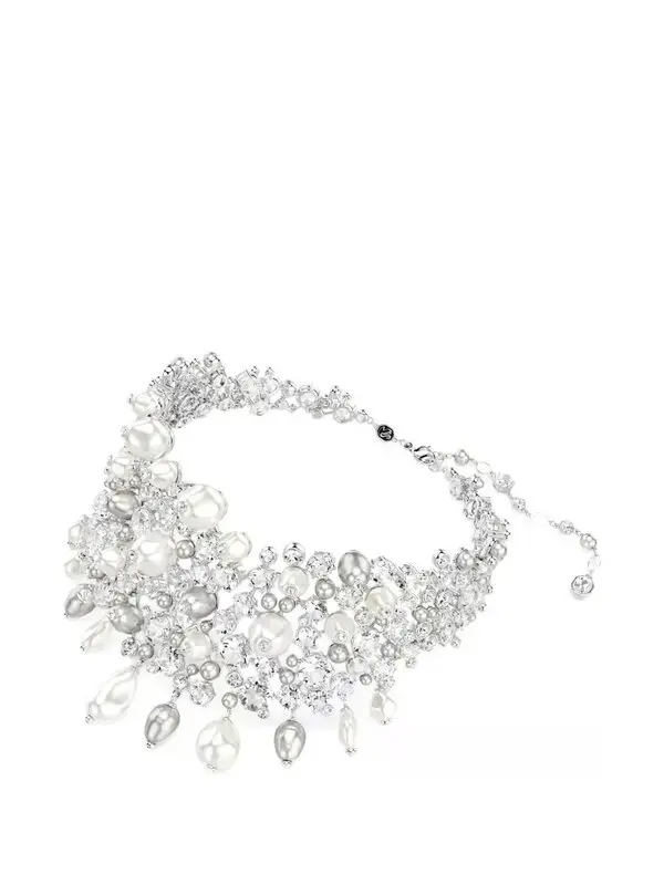 SWAROVSKI Constella Crystal And Faux-pearl Necklace - Silver