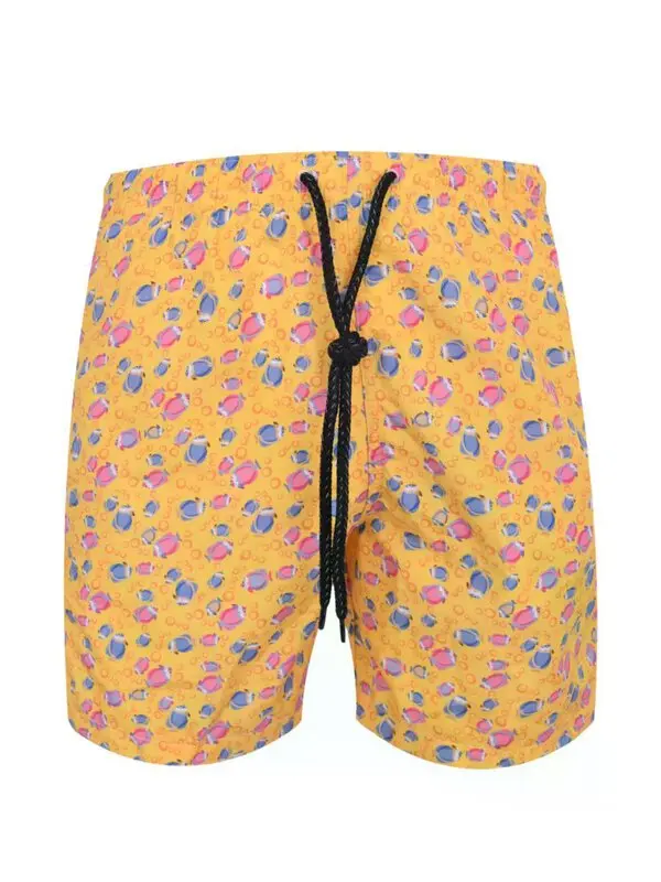DRUMOHR Printed Drawstring Shorts - Yellow