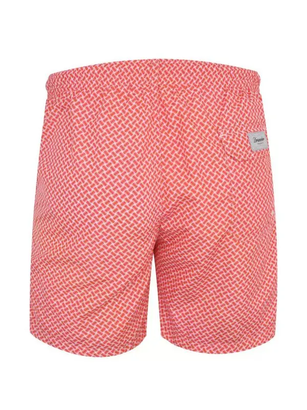 DRUMOHR Geometric-print Drawstring Shorts - Orange