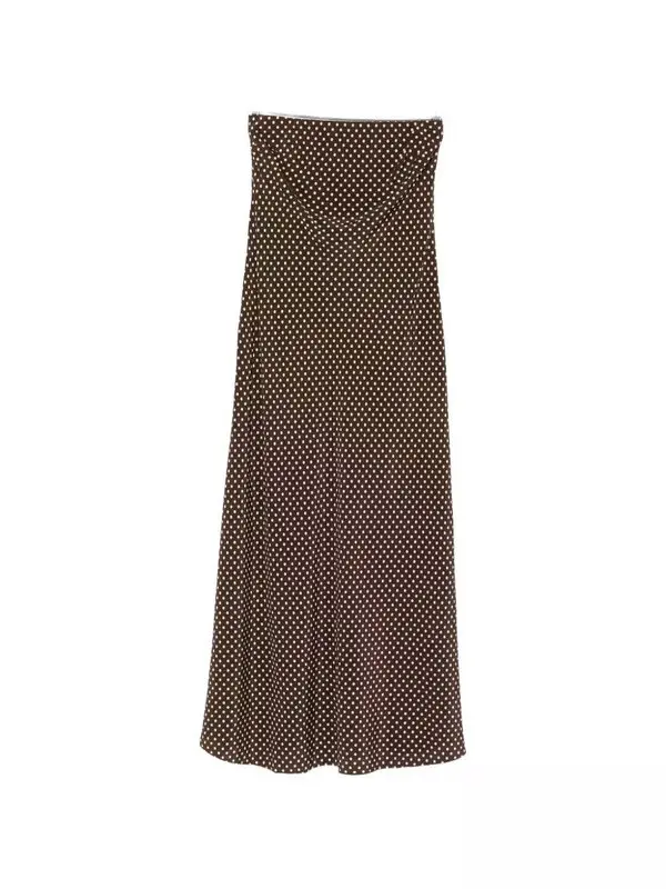 Matteau Bias Polka-dot Strapless Maxi Dress