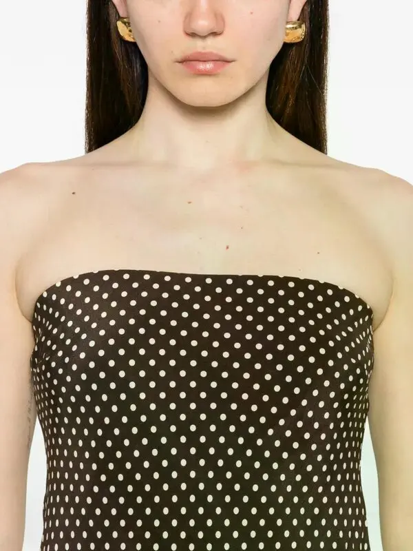 Matteau Bias Polka-dot Strapless Maxi Dress