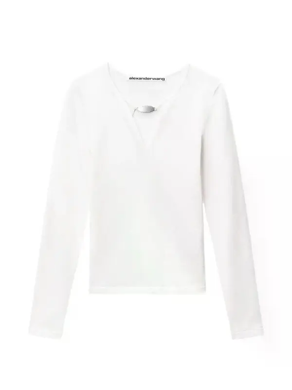 Alexander Wang Logo-plaque V-neck Top