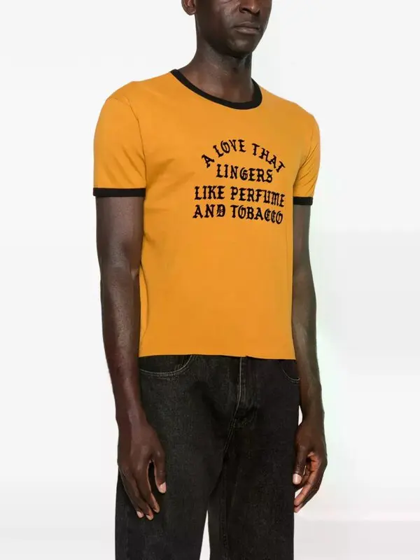 SECOND / LAYER A Love That Lingers Slogan-print Ringer T-shirt - Yellow